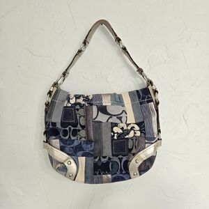 Coach | Bags | Vintage Coach Y2k Denim Blue Silver Patchwork Bag | Poshmark